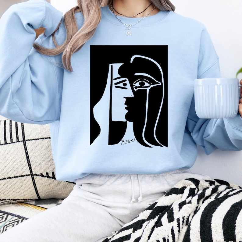 Picasso Style Cubist Face Sweatshirt: Abstract Art Wearable Masterpiece ...