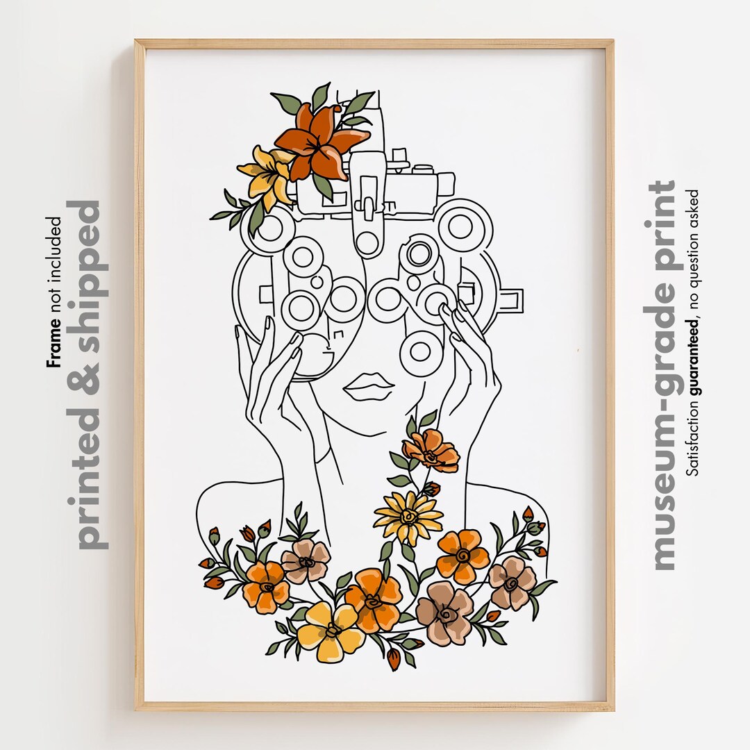 Floral Optometry Clinic Art: Eye Exam Room Decor - Etsy