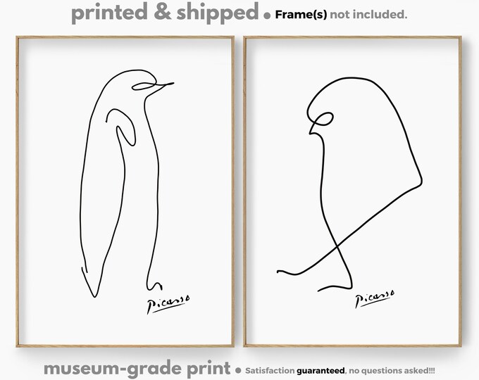 Pablo Picasso Penguin Sketch Line Drawing Art Print Esquisse Le ...