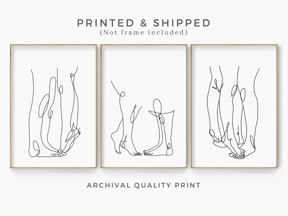 Couple Feet Line Art Romantic Couple Feet Print Bedroom Wall - Etsy