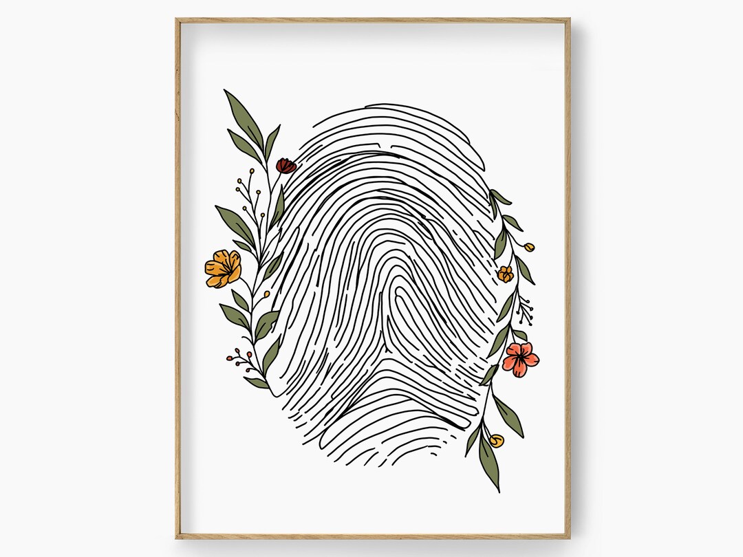 Flower Fingerprint Poster, DNA Fingerprint Art, CSI Office Wall Art ...