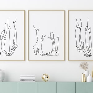 Couple Feet Line Art Romantic Couple Feet Print Bedroom Wall - Etsy