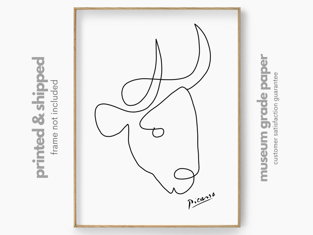 Picasso Bull Head Drawing Abstract Picasso Bull Print - Etsy