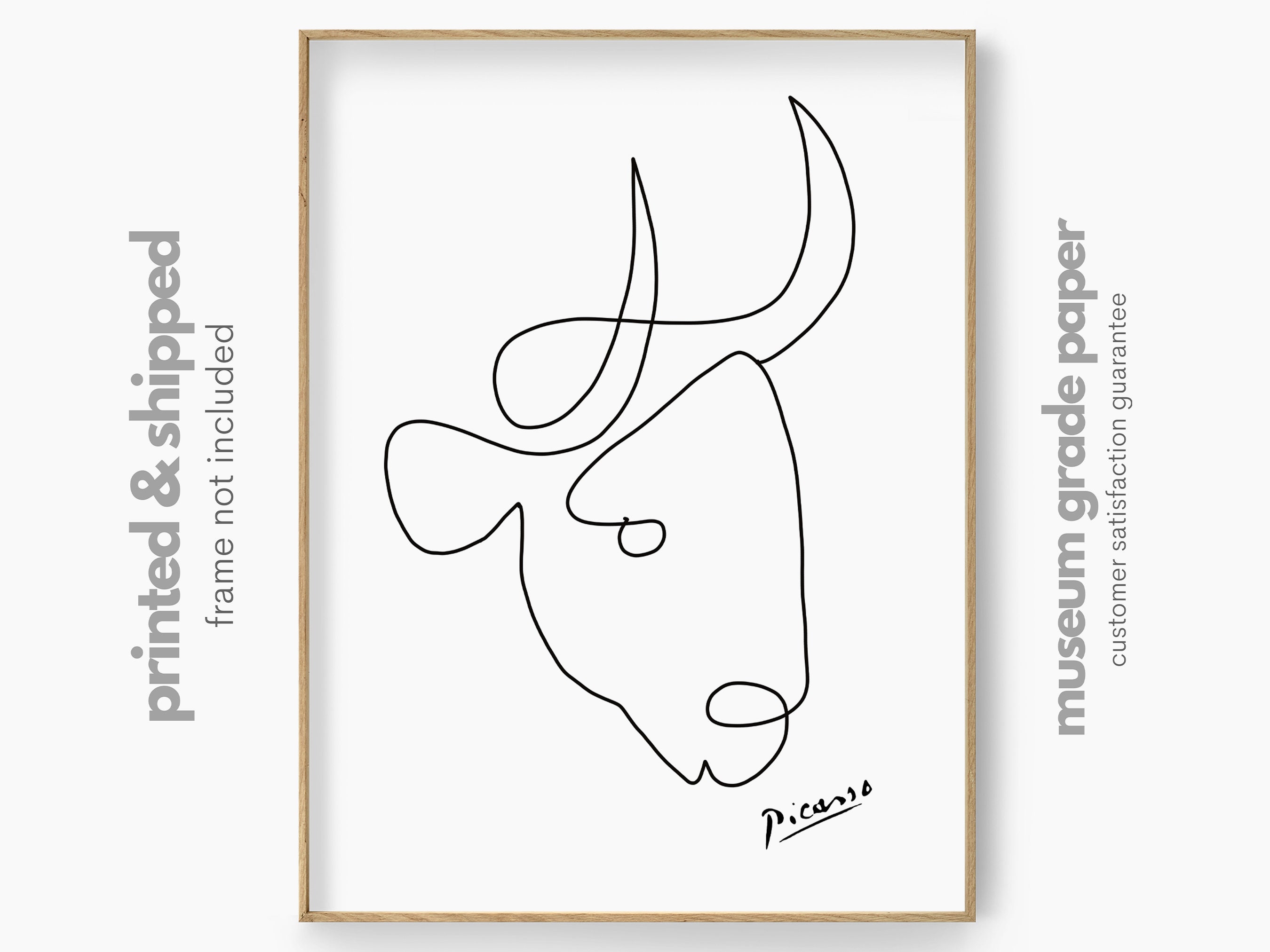 Picasso Bull Head Drawing Abstract Picasso Bull Print - Etsy