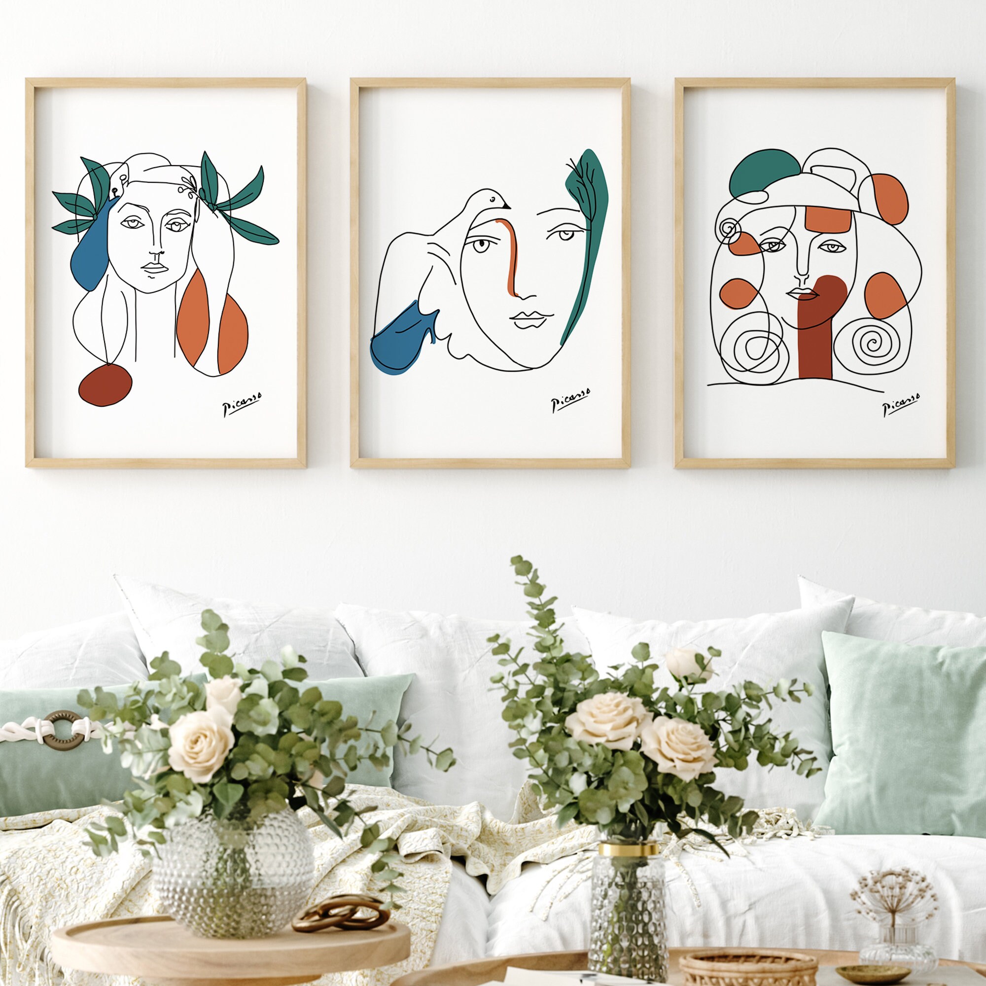 Picasso Woman Wall Art Set of 3 Prints Picasso Art Print | Etsy