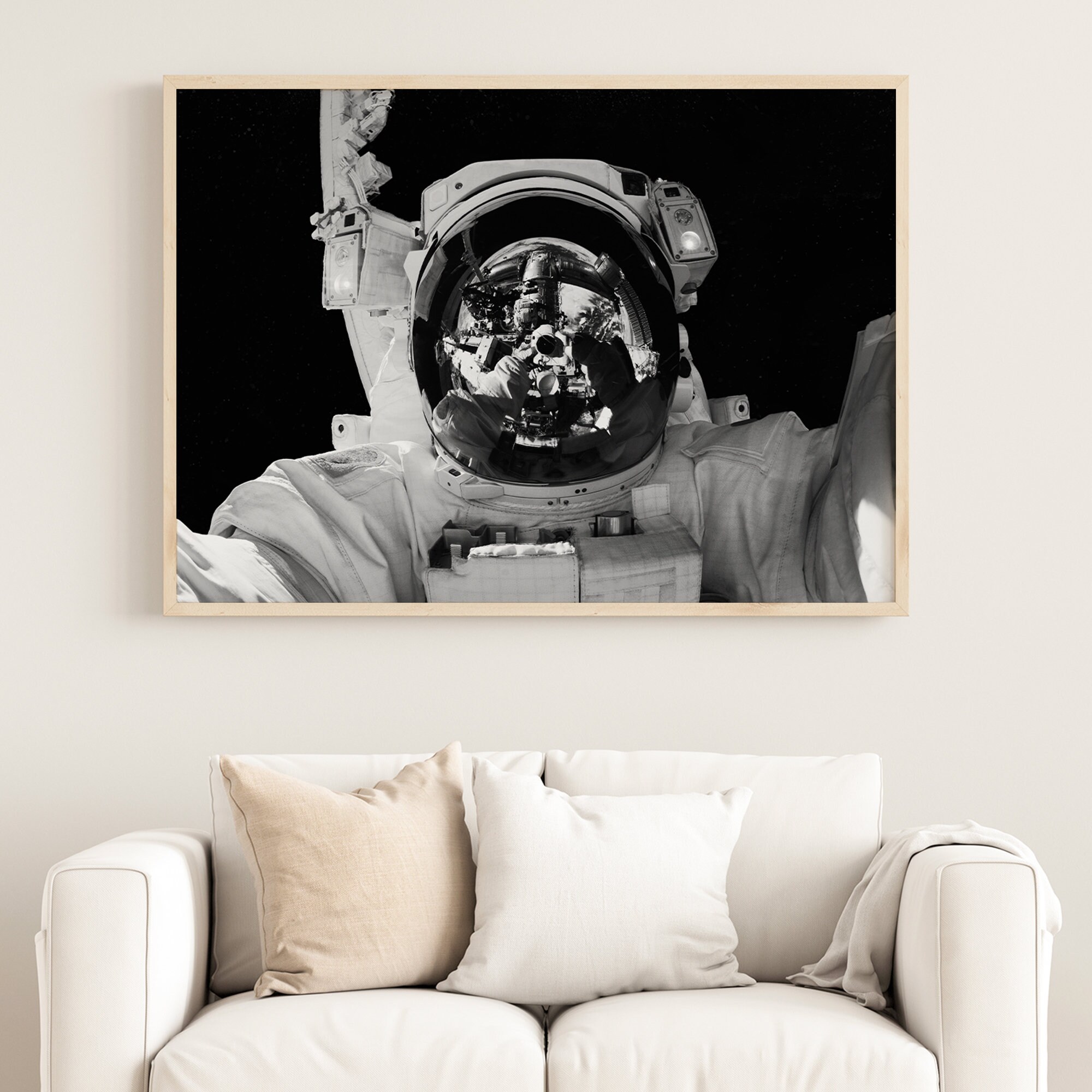 Black and White Space Wall Art Nasa Wall Art Astronaut - Etsy