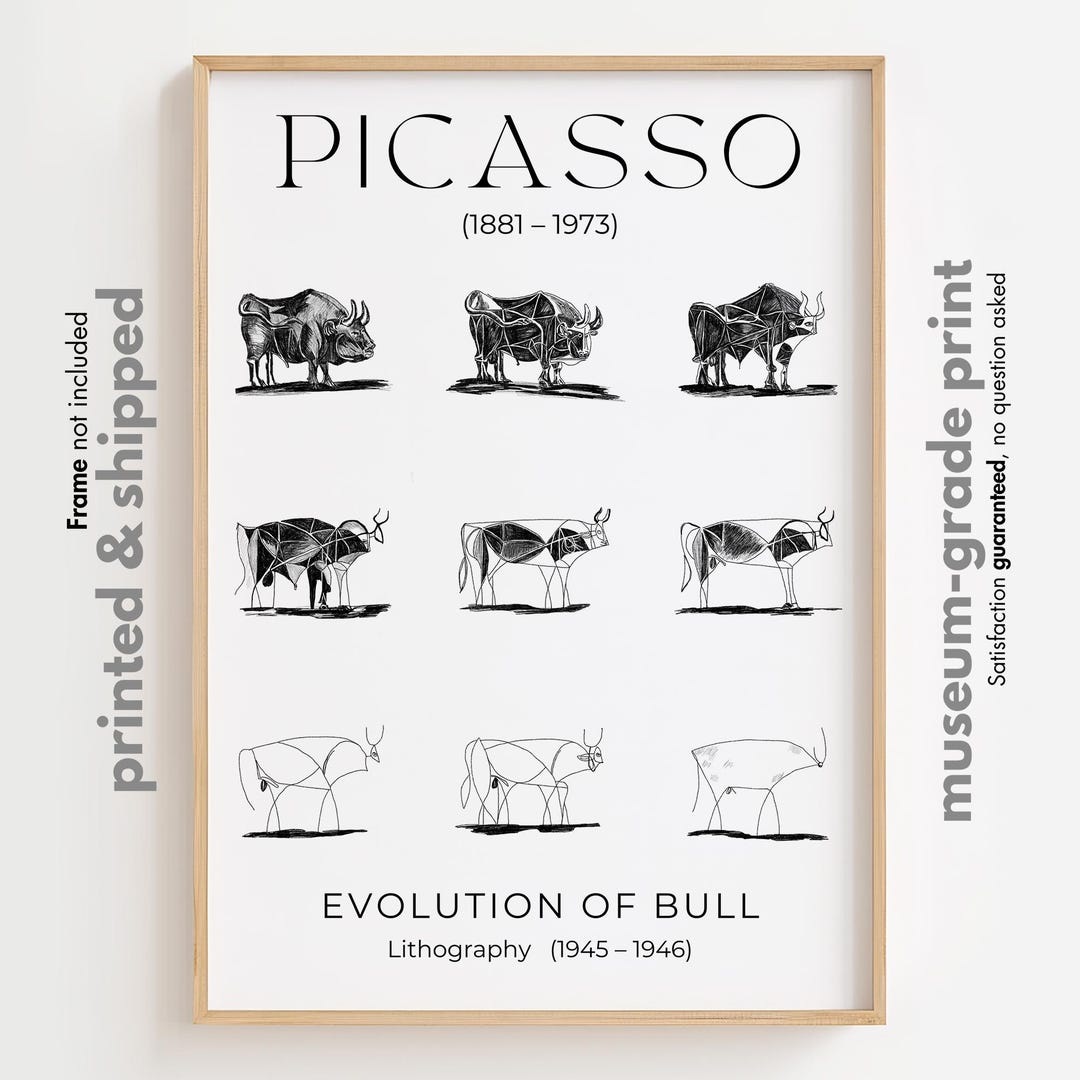 Picasso Bull Sketch Print: Modern Cubism Animal Art - Etsy UK
