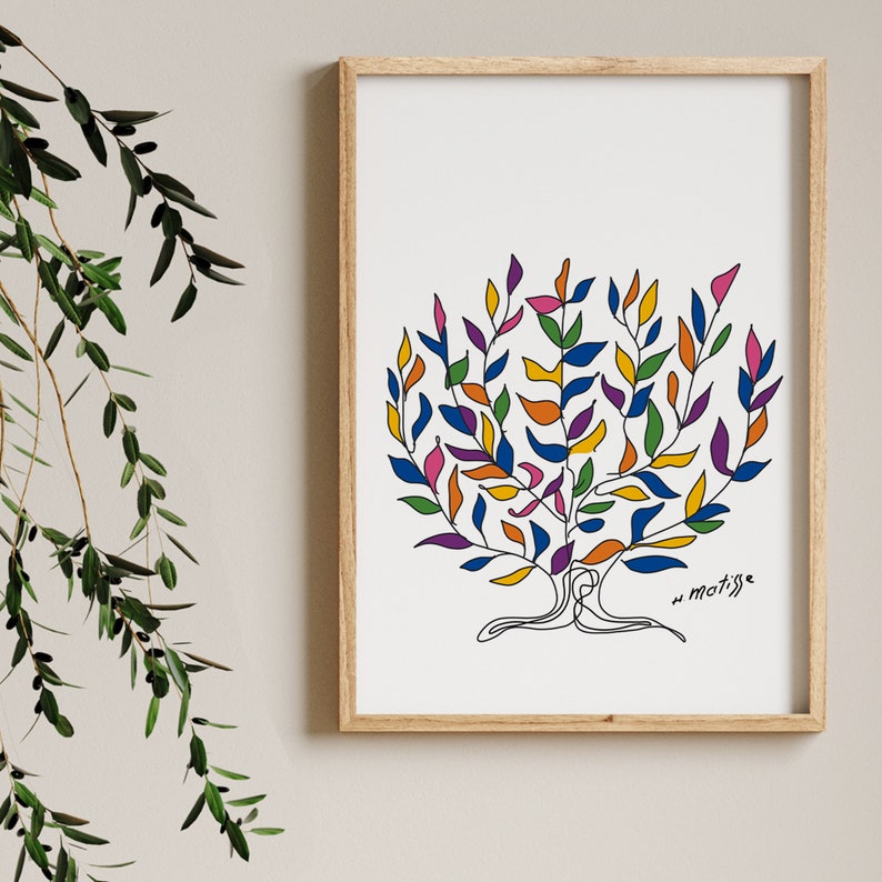 Matisse Tree Line Art Colorful Matisse Tree Poster Henri - Etsy