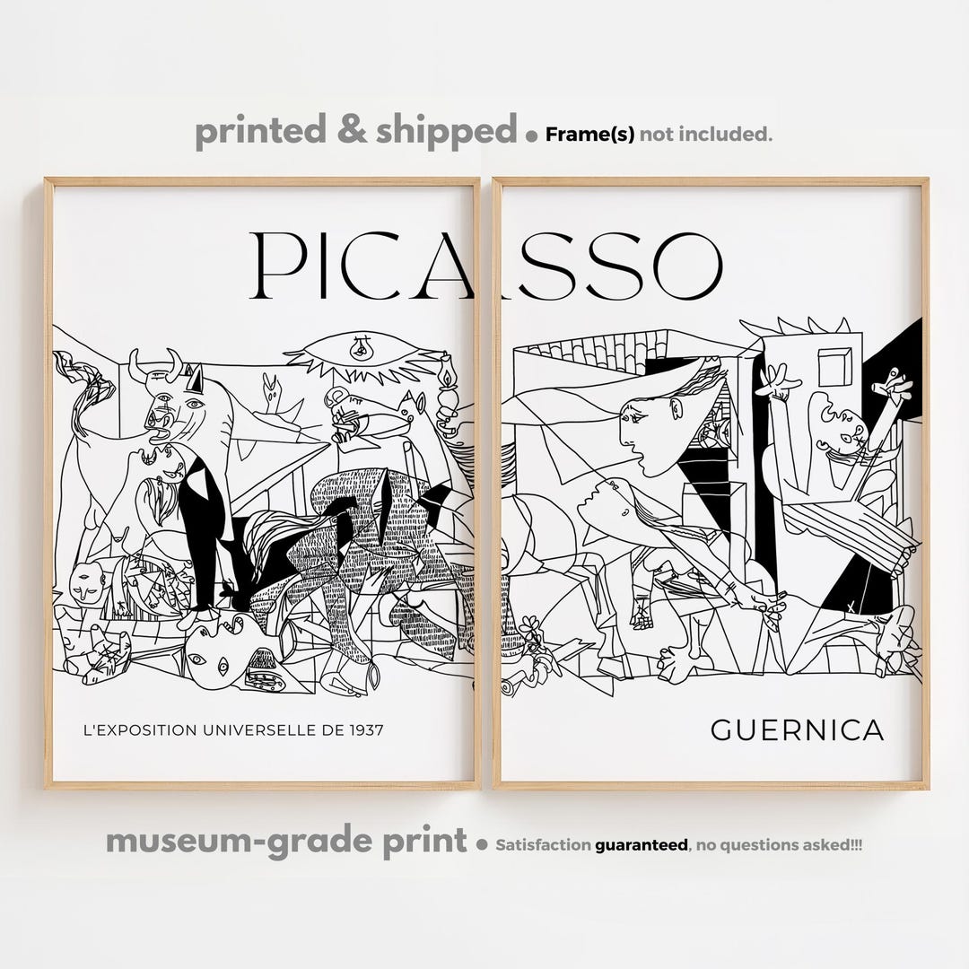 Picasso Guernica Line Art Print Set: Modern Cubism Wall Decor - Etsy