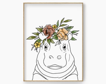 Line Art Zoo Animal - Etsy