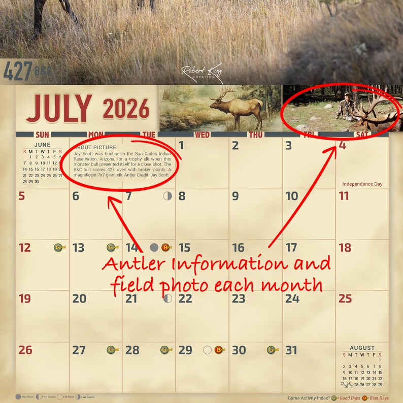 2026 Monster Bull Elk Signature Series Wall Calendar 16-month X-large ...