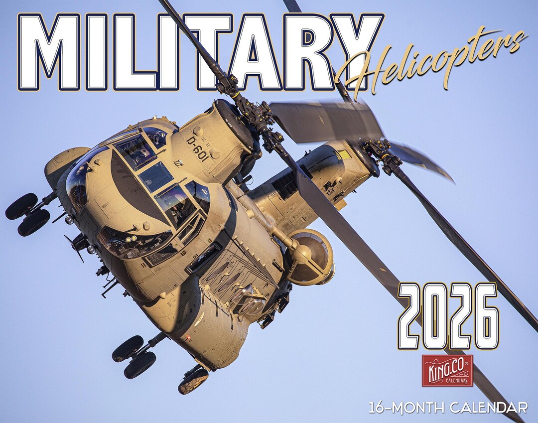 2026 Military Helicopters Wall Calendar 16-month X-large Size 14x22 ...