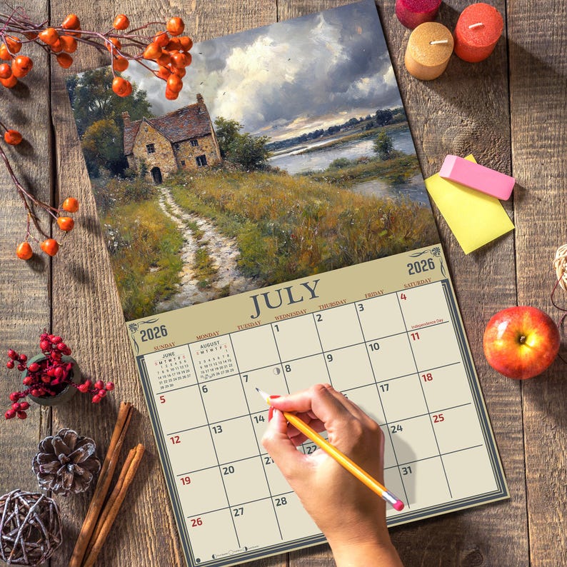 2026 Old English Countryside Wall Calendar 16-month X-large Size 14x22 ...