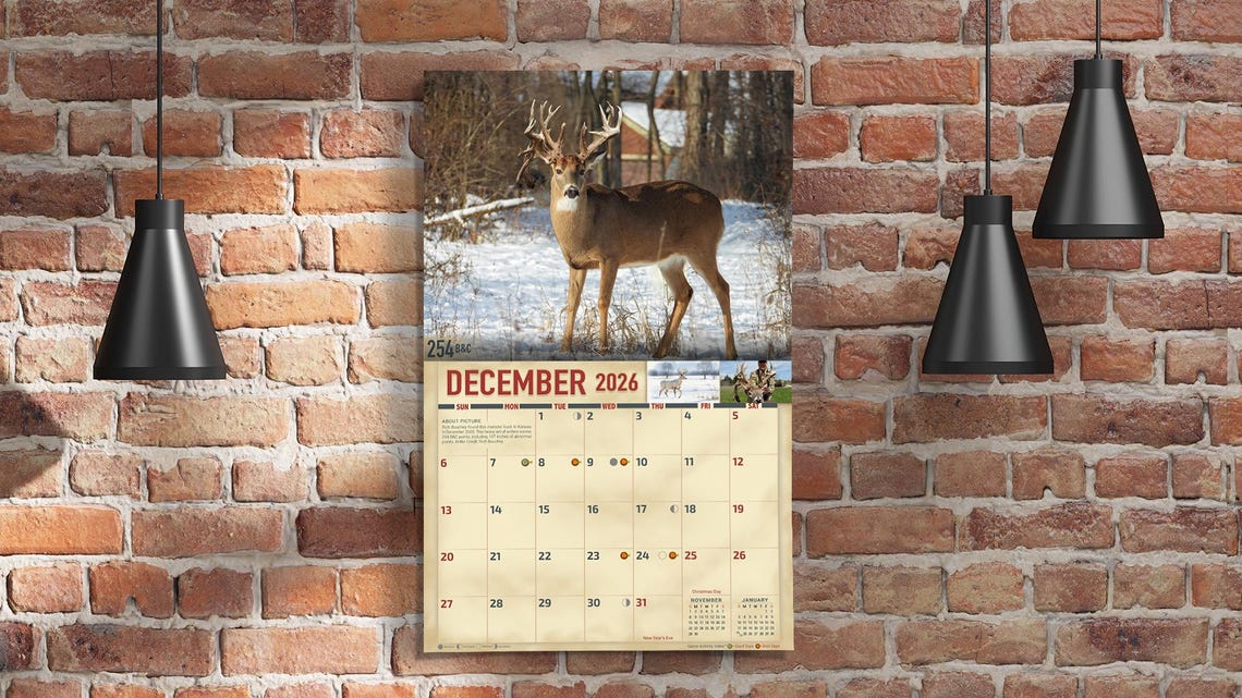 2026 Monster Whitetail Deer Wall Calendar 16-month X-large Size 14x22 ...