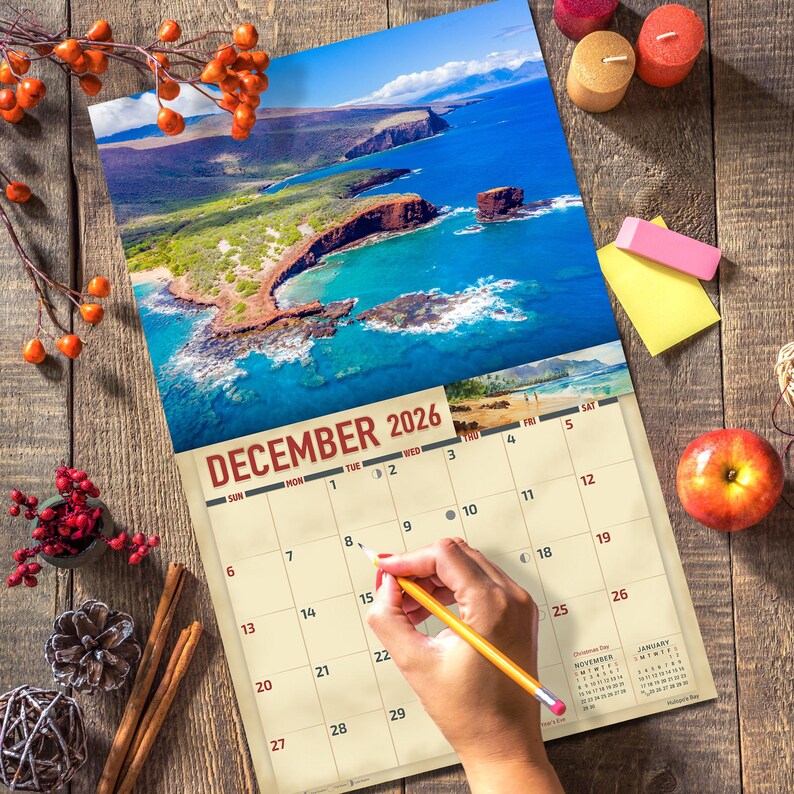 2026 Hawaii Wall Calendar 16-month X-large Size 14x22, Beach Calendar ...