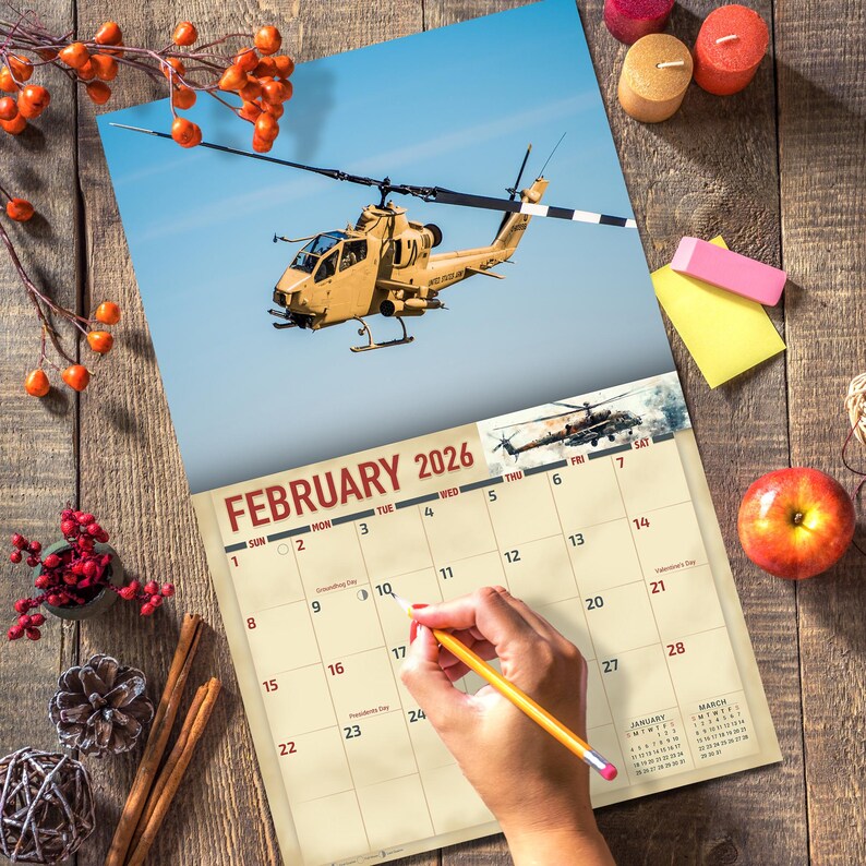 2026 Military Helicopters Wall Calendar 16-month X-large Size 14x22 ...