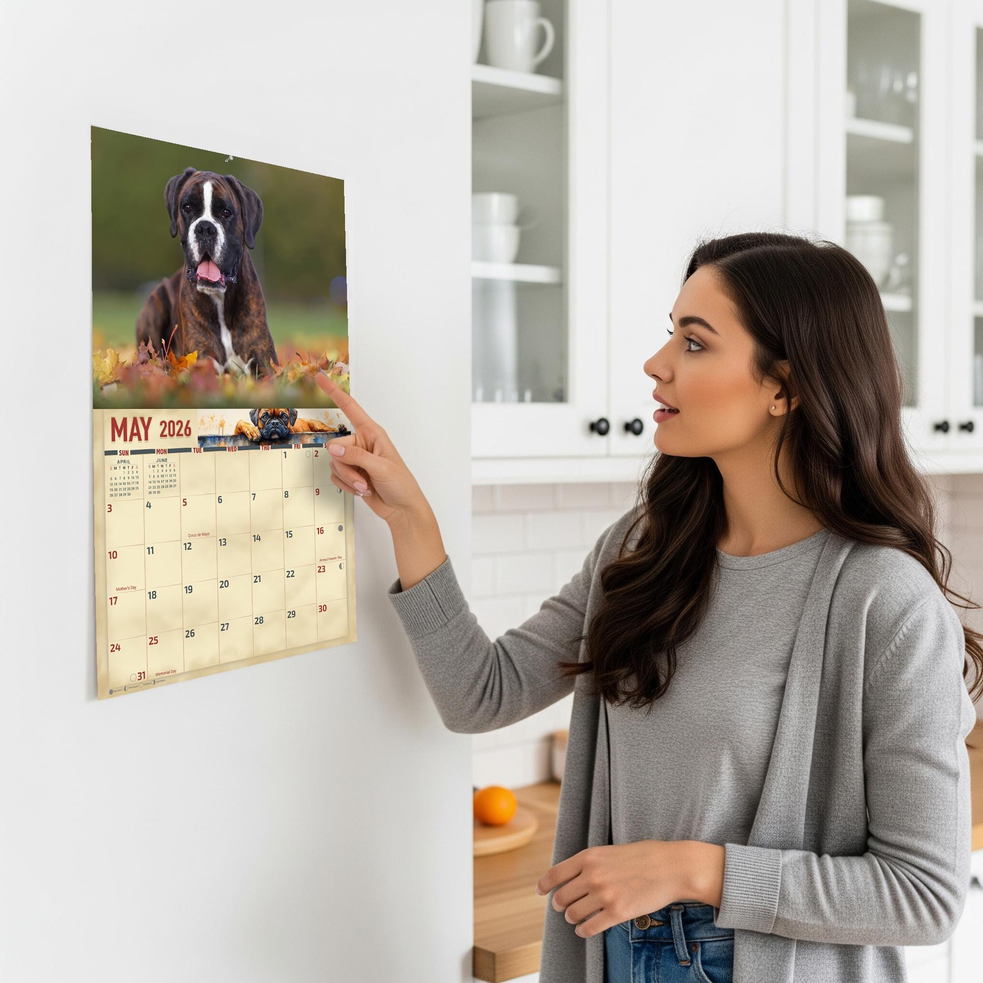 2026 Boxer Dogs Wall Calendar 16-month X-large Size 14x22, Fun Dog ...