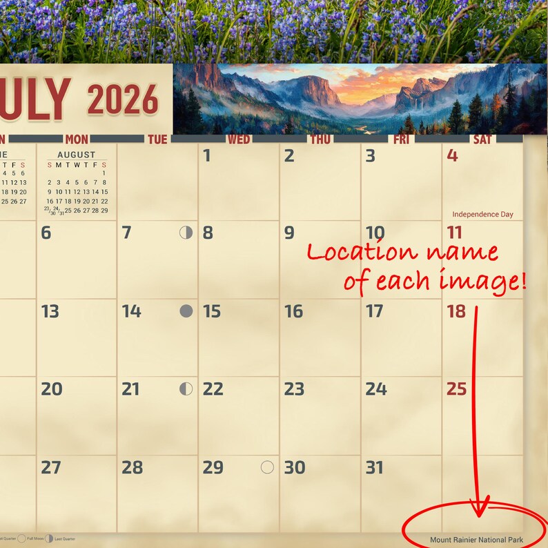 2026 National Parks Wall Calendar 16-month X-large Size 14x22, National ...