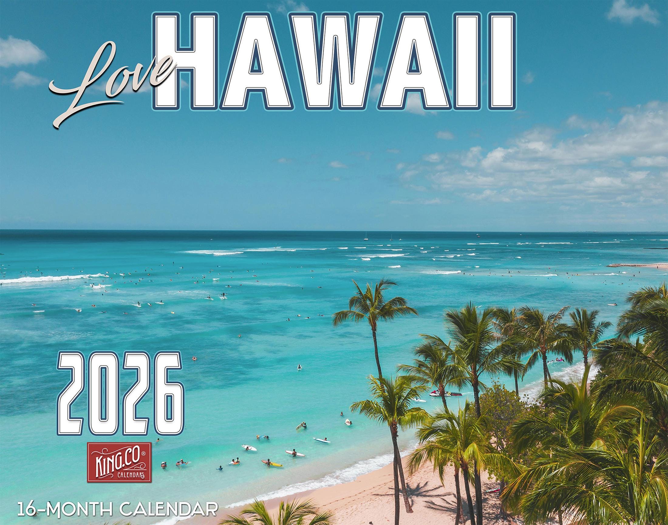 2026 Hawaii Wall Calendar 16-month X-large Size 14x22, Beach Calendar ...