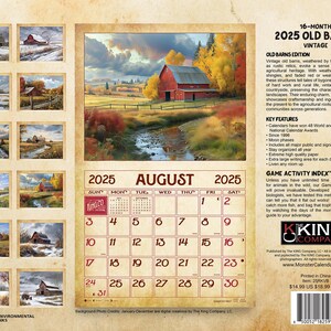 2025 Vintage Old Barns Wall Calendar 16-month X-large Size 14x22, Best ...