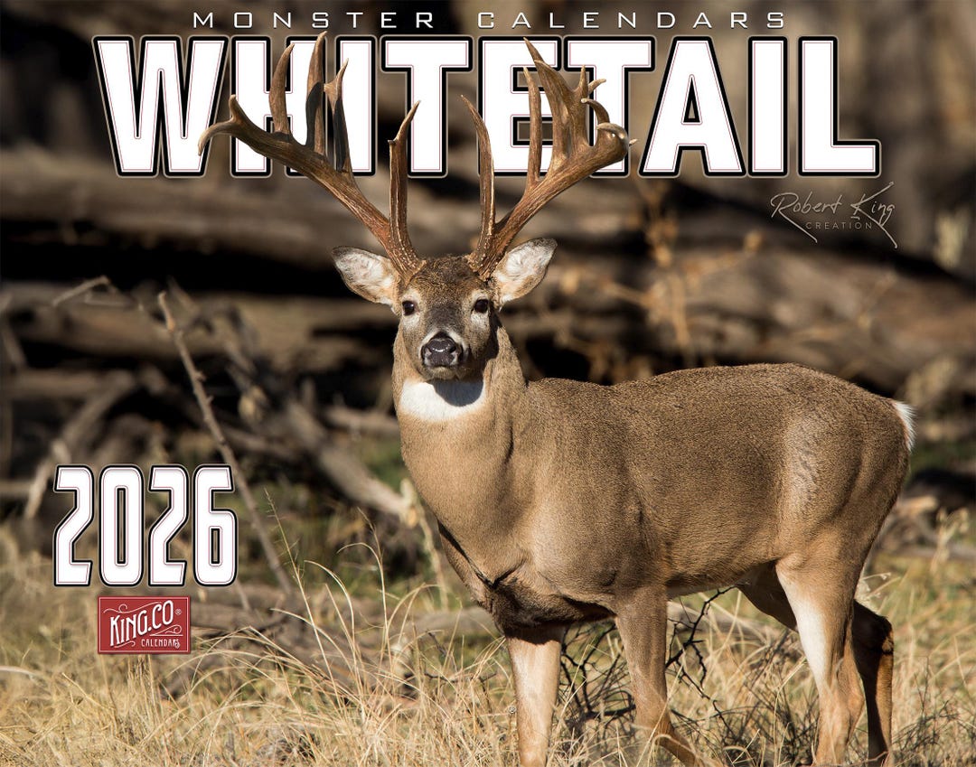 2026 Monster Whitetail Deer Wall Calendar 16-month X-large Size 14x22 ...