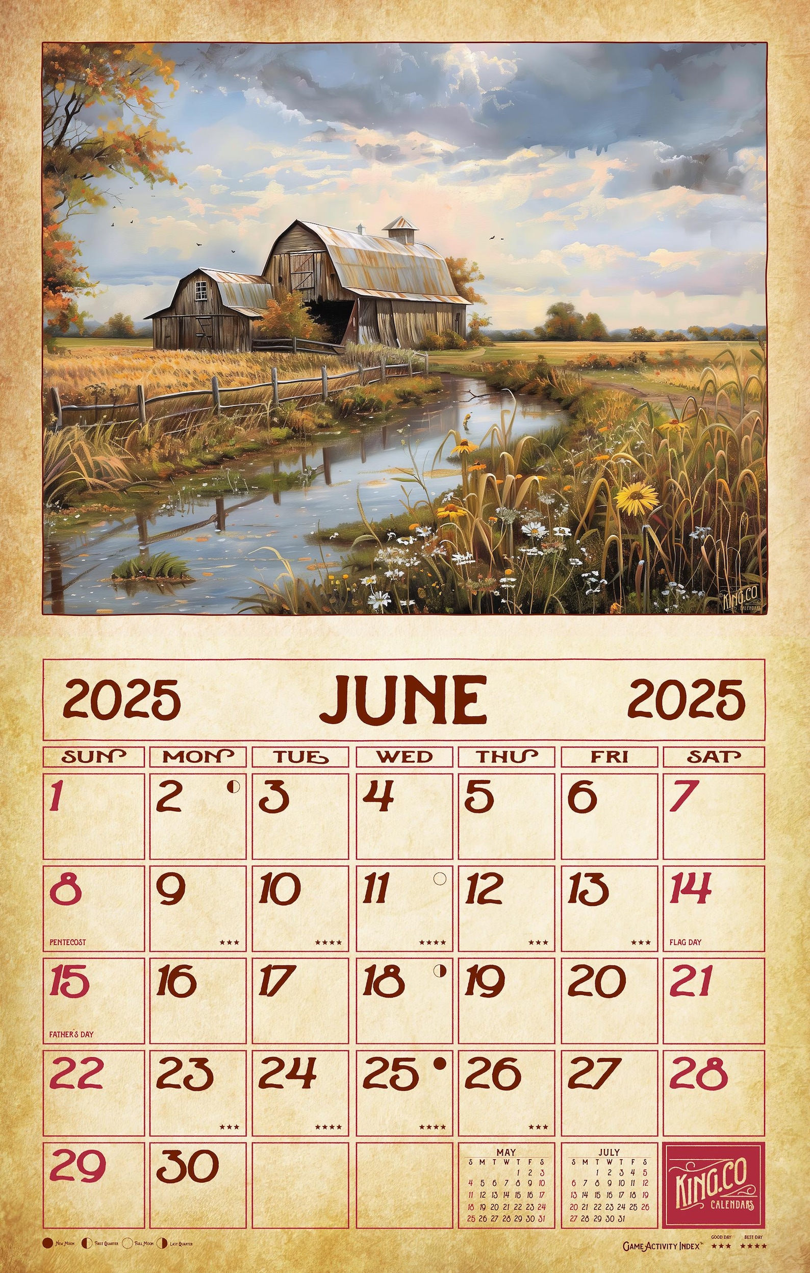 2025 Vintage Old Barns Wall Calendar 16-month X-large Size 14x22, Best ...