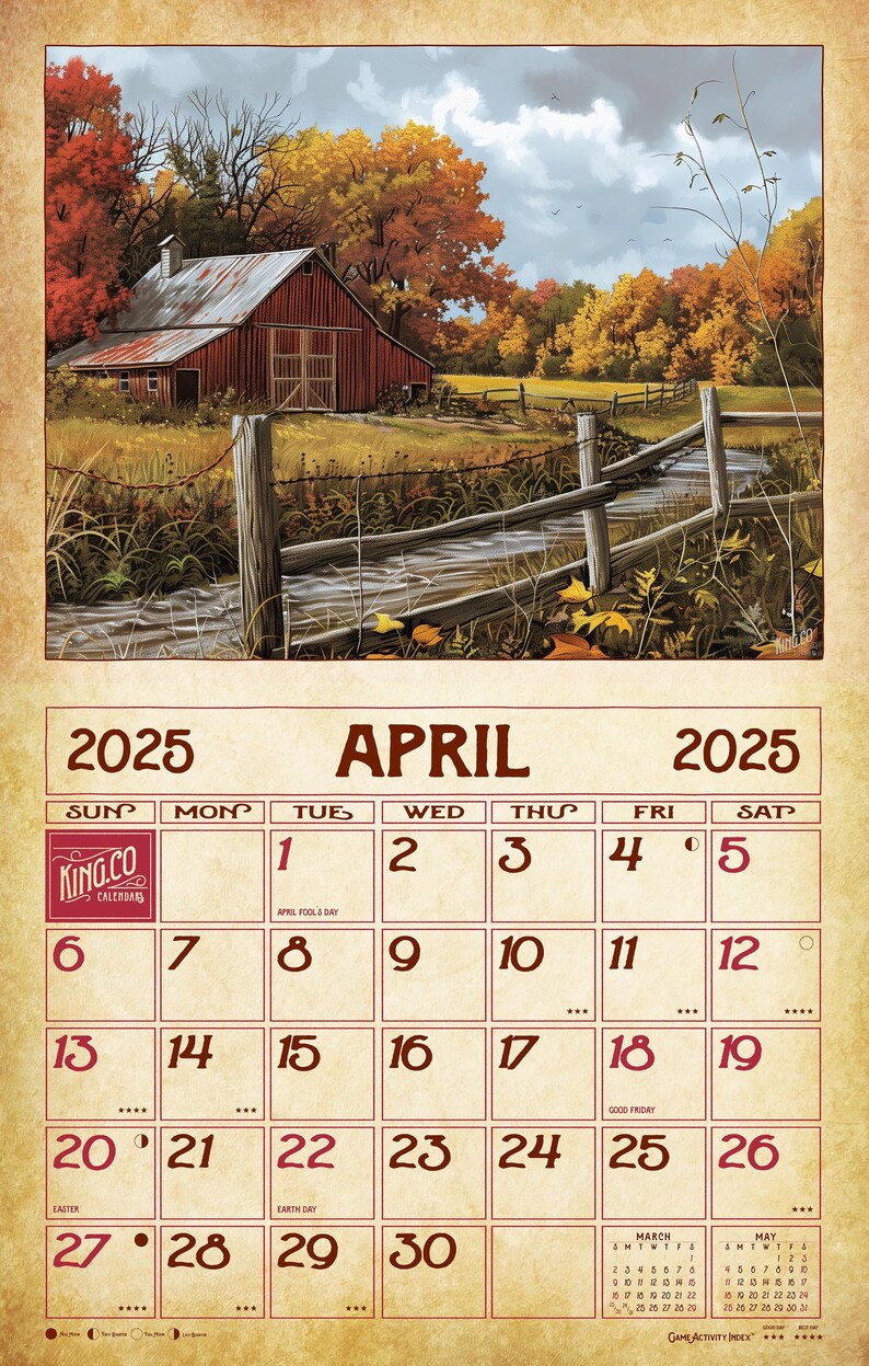 2025 Vintage Old Barns Wall Calendar 16-month X-large Size 14x22, Best ...