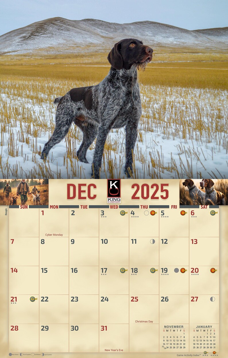 2025 Sporting Dogs Wall Calendar 16-month X-large Size 14x22, Best ...