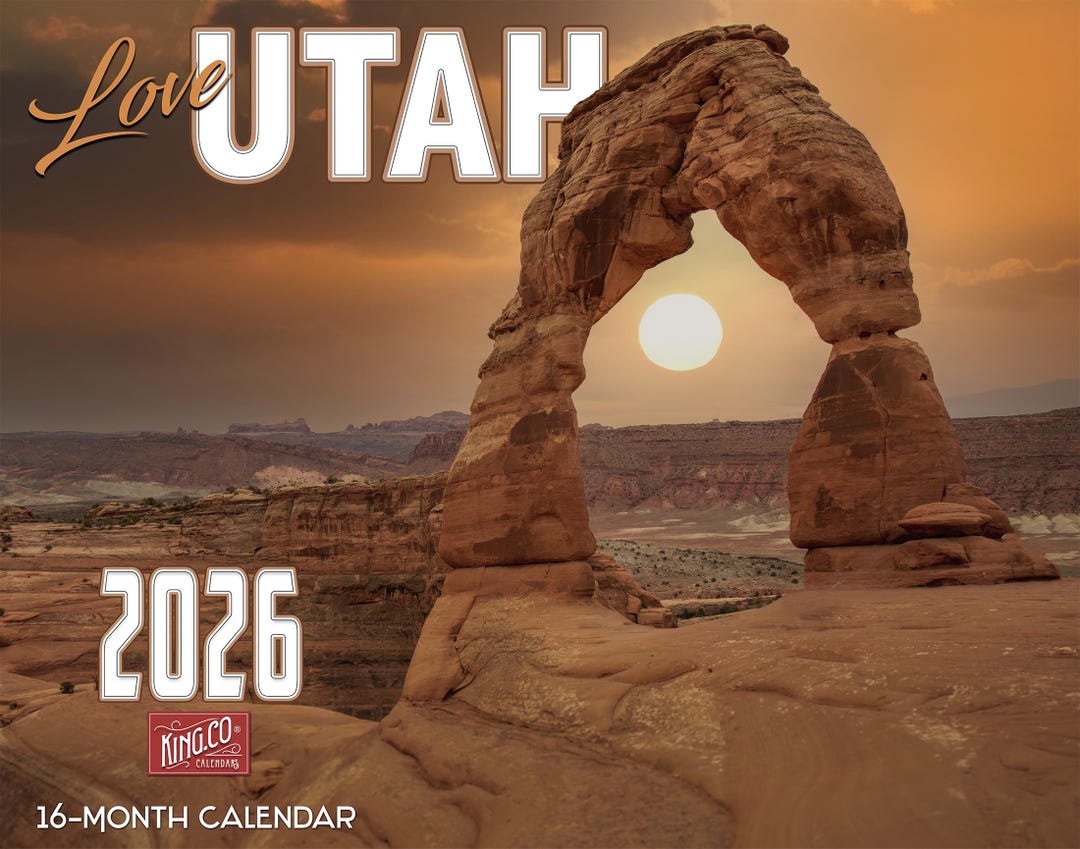 2026 Utah Scenic Wall Calendar 16-month X-large Size 14x22, Utah State ...