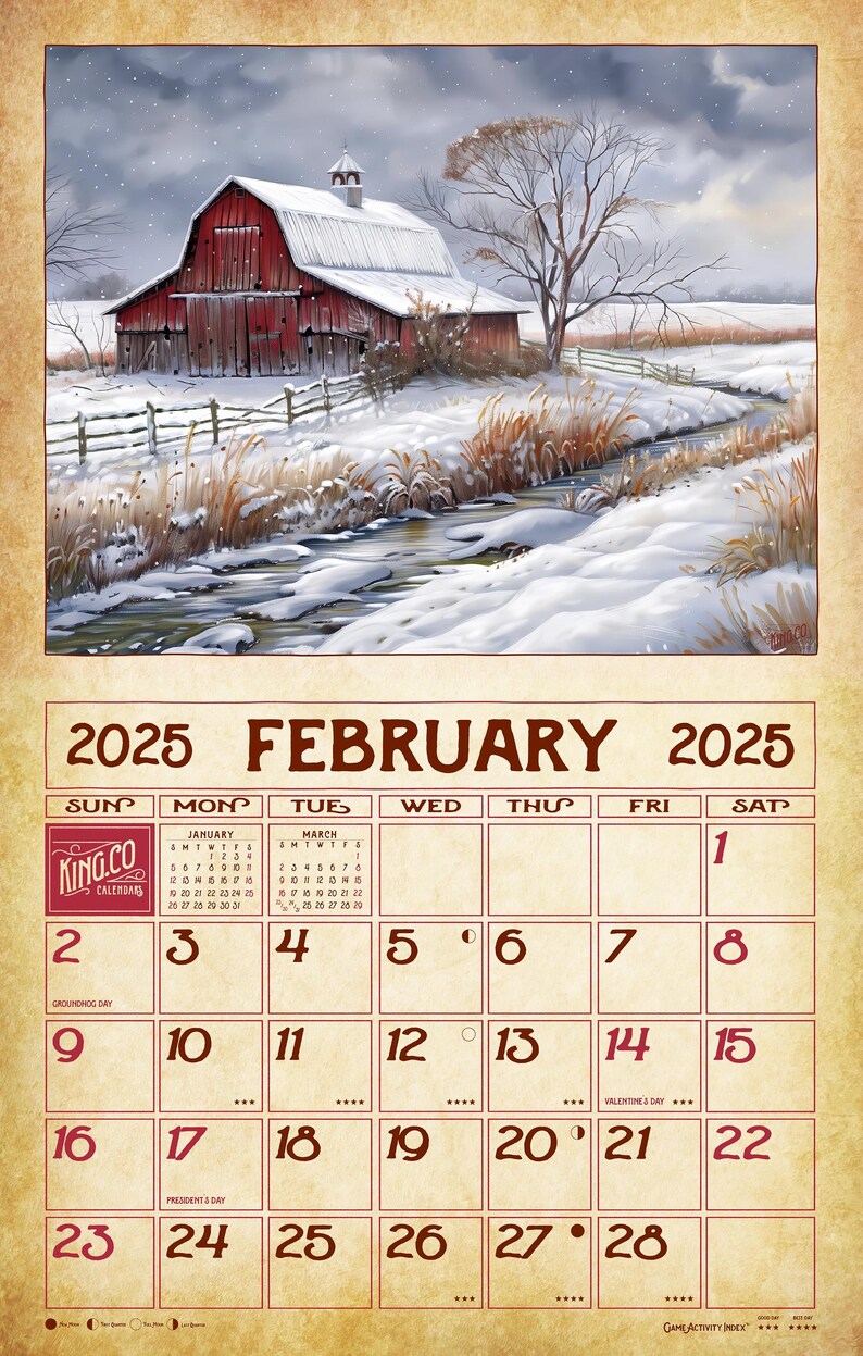 2025 Vintage Old Barns Wall Calendar 16-month X-large Size 14x22, Best ...