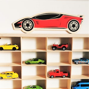 Matchbox Car Shelf GRAPHICS Racing Car, Garage for Hot Wheels Cars ...