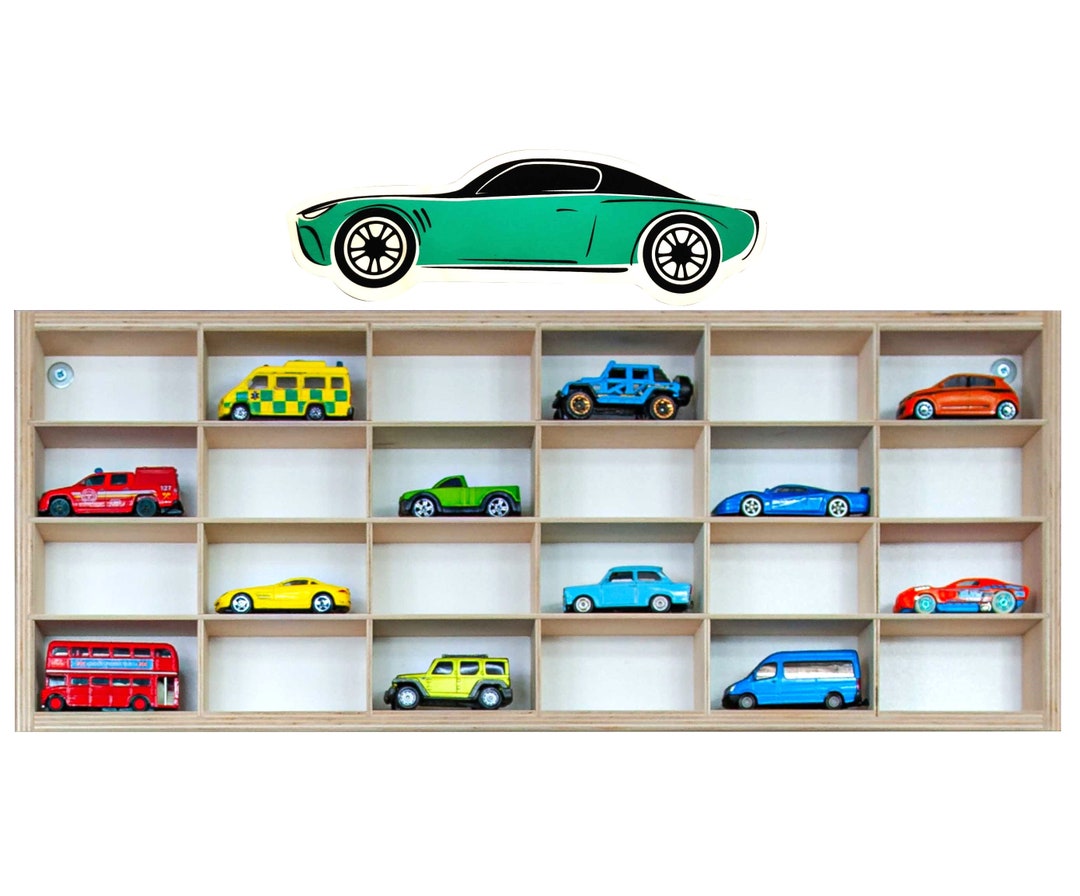 Wooden Wall Shelf, Children's Room Decor, Racing Car Graphic, Display ...