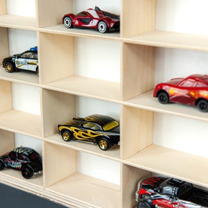 Toy Car Display Shelf, Wood Toy Car Holder, Toy Car Storage for Wall ...