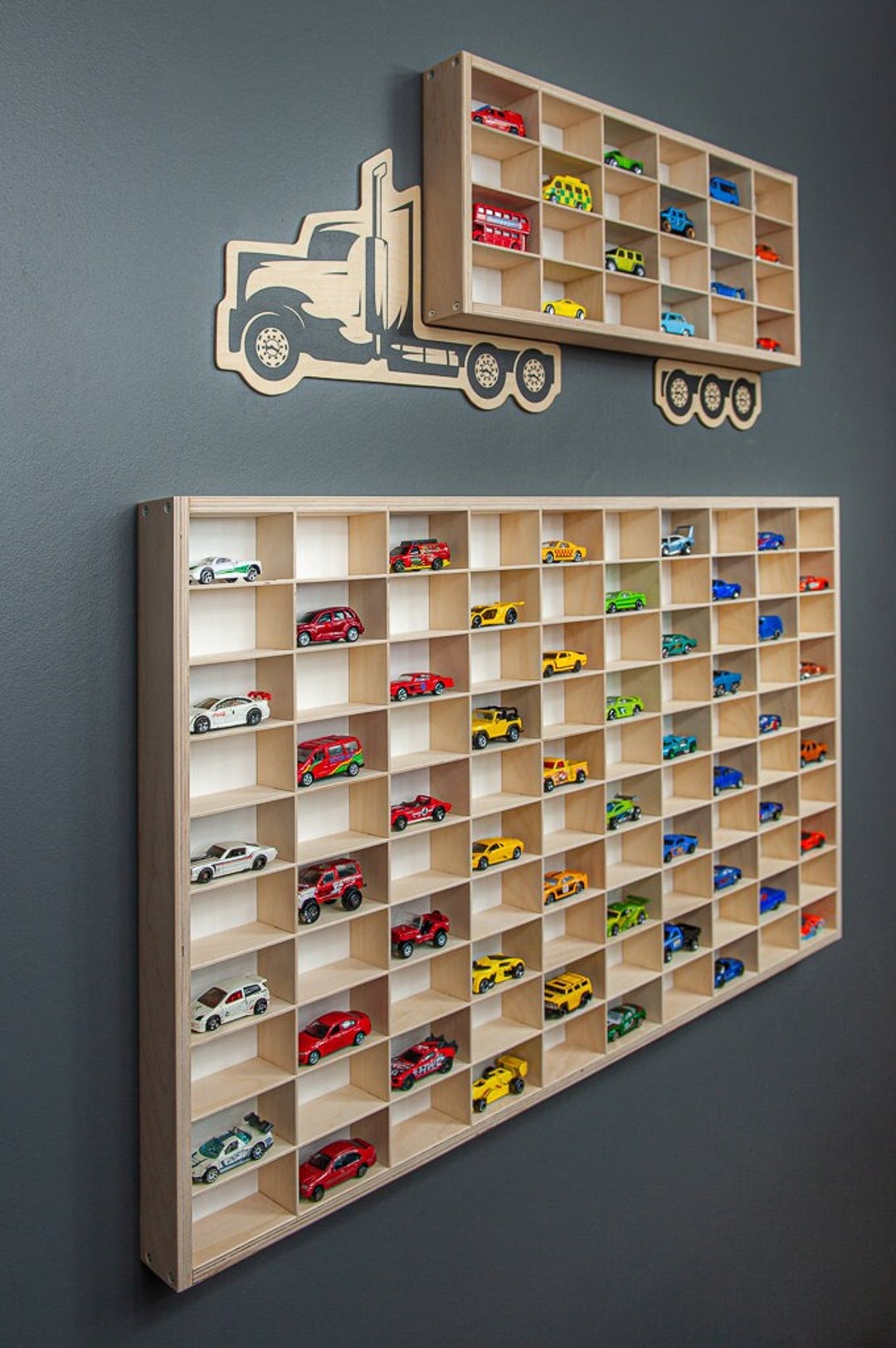 Wall Mounted Car Rack , Toy Car Display Case , Hot Wheels Car Storage ...