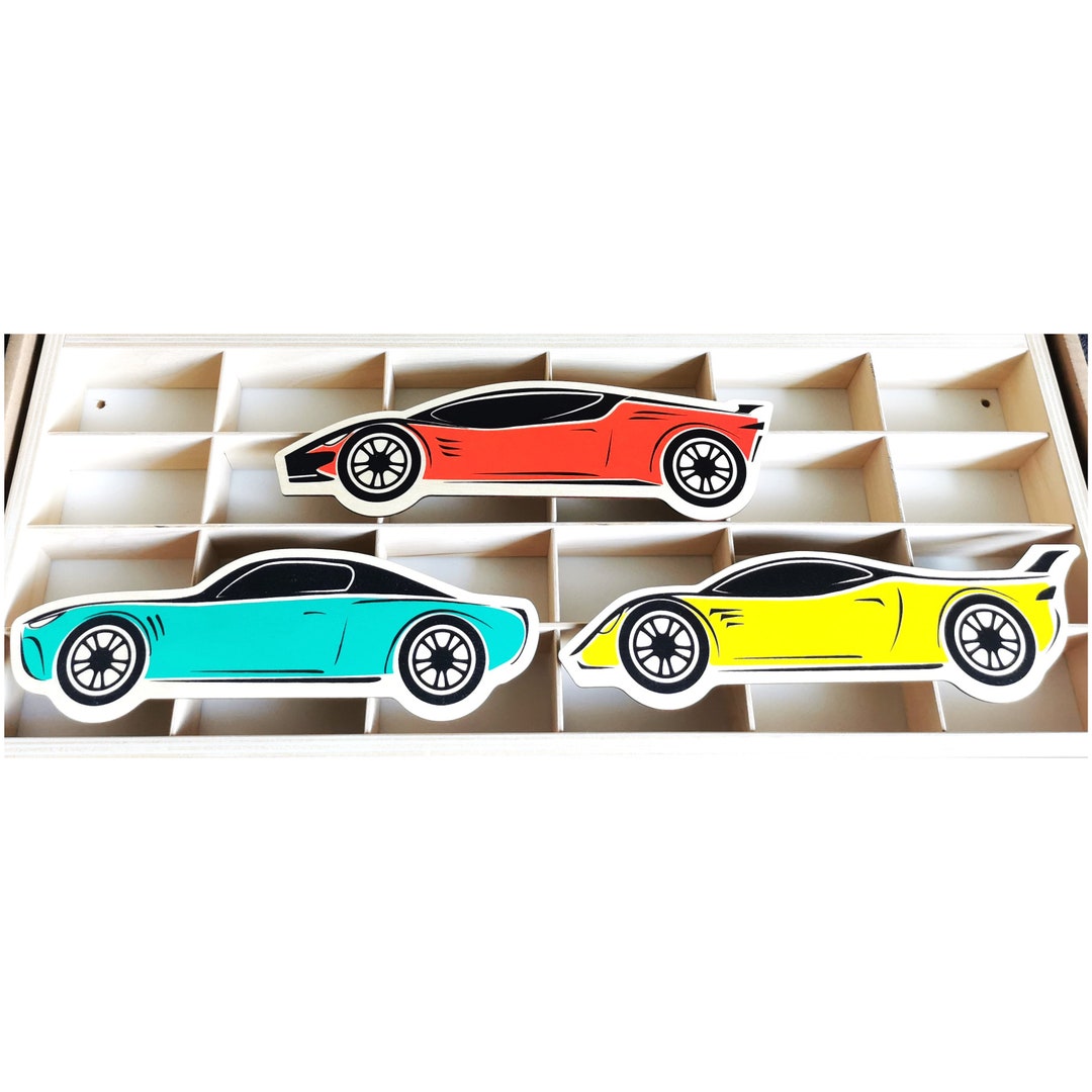 Model Car Display Shelf 3x Car Graphics , Wooden Shelf for Smal Car ...