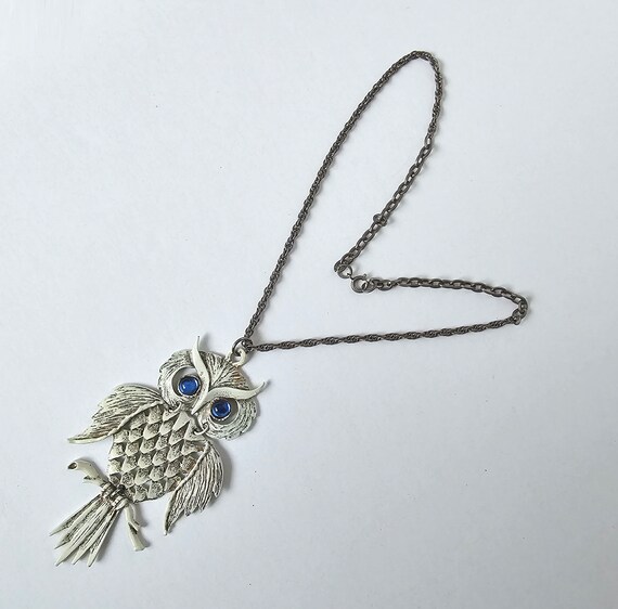 White gold owl necklace store