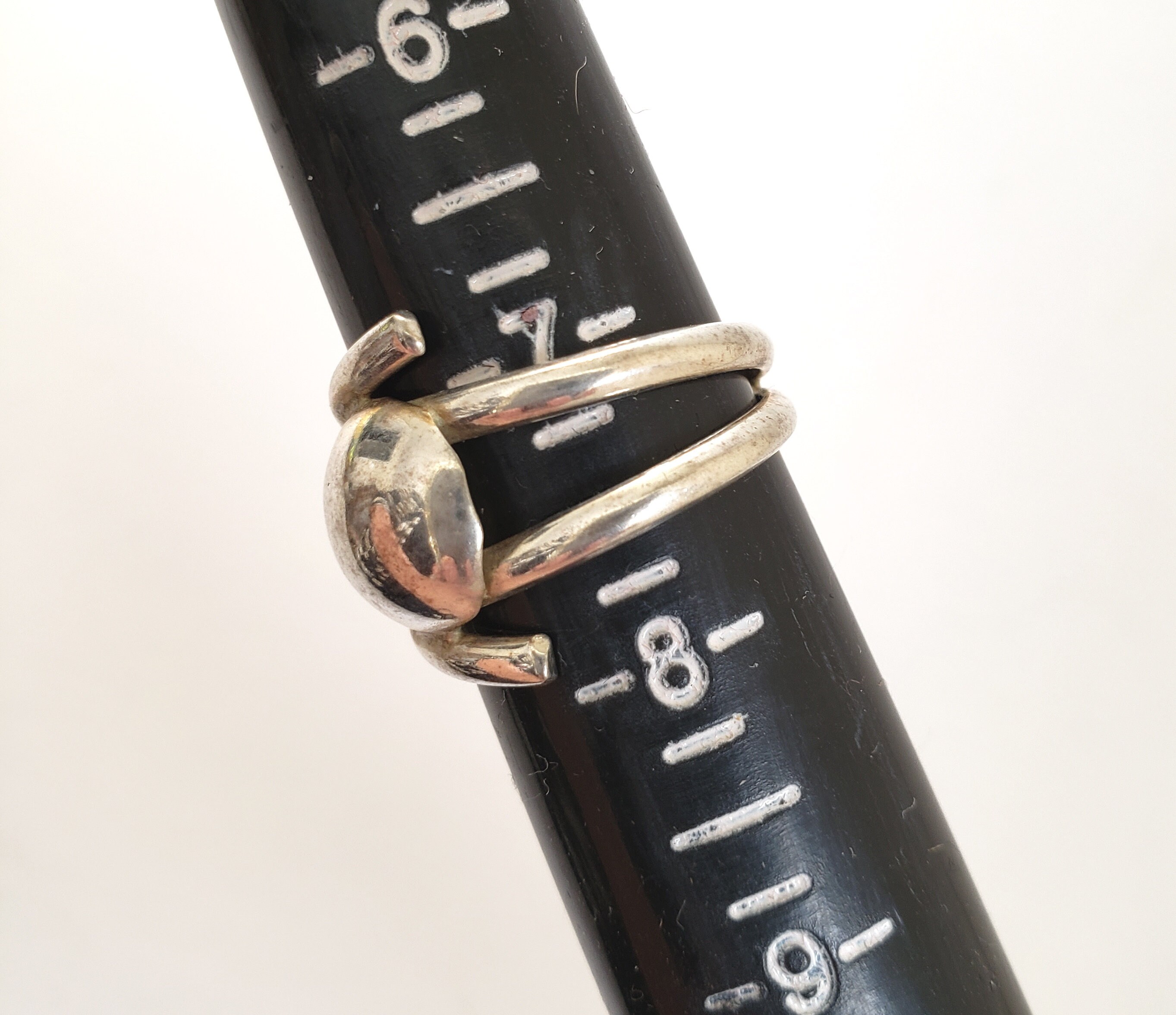 Domed and Swoop 950 Silver Ring | Etsy