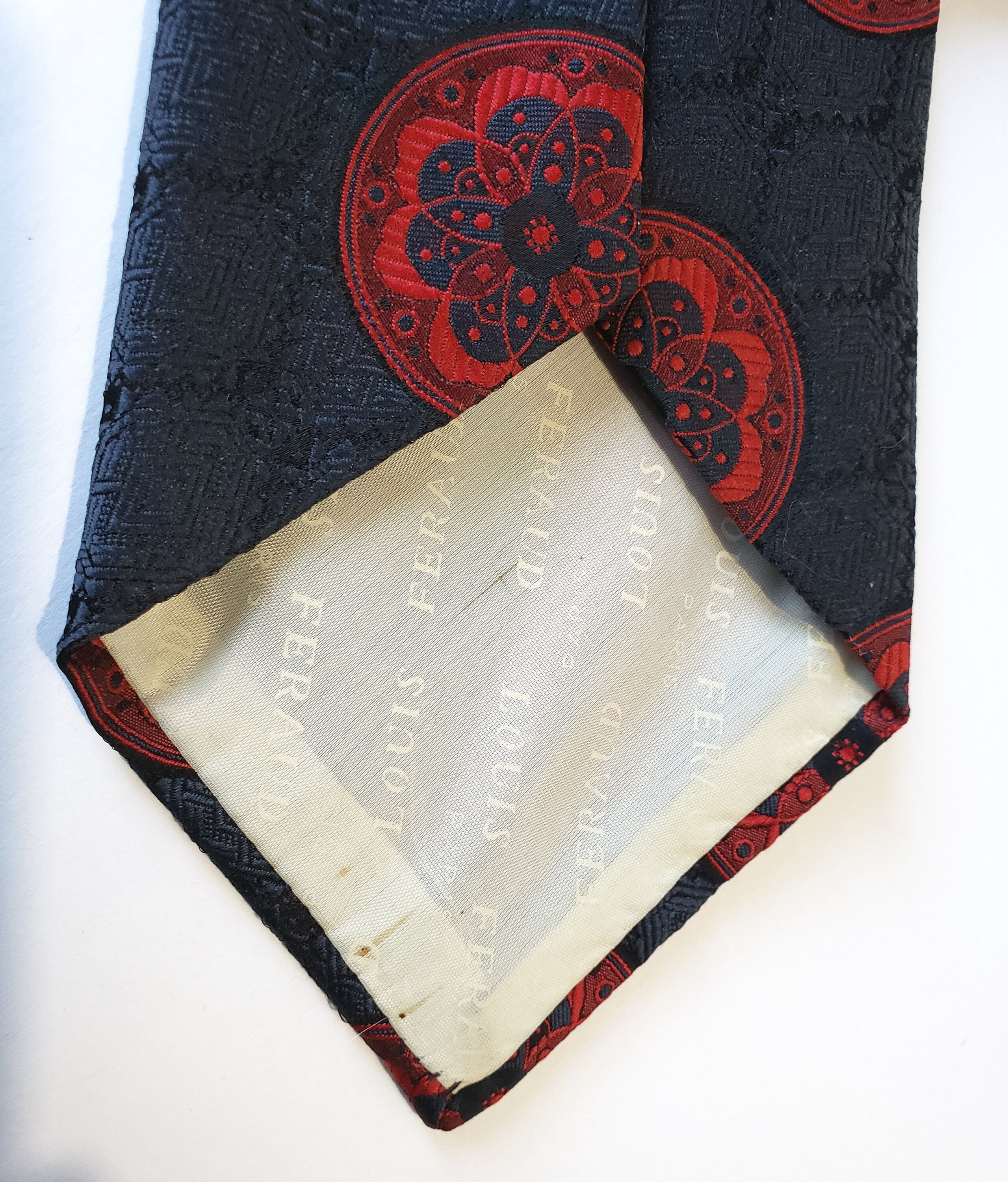 Louis Feraud Paris Wide Necktie // Made in France // Red Black - Etsy
