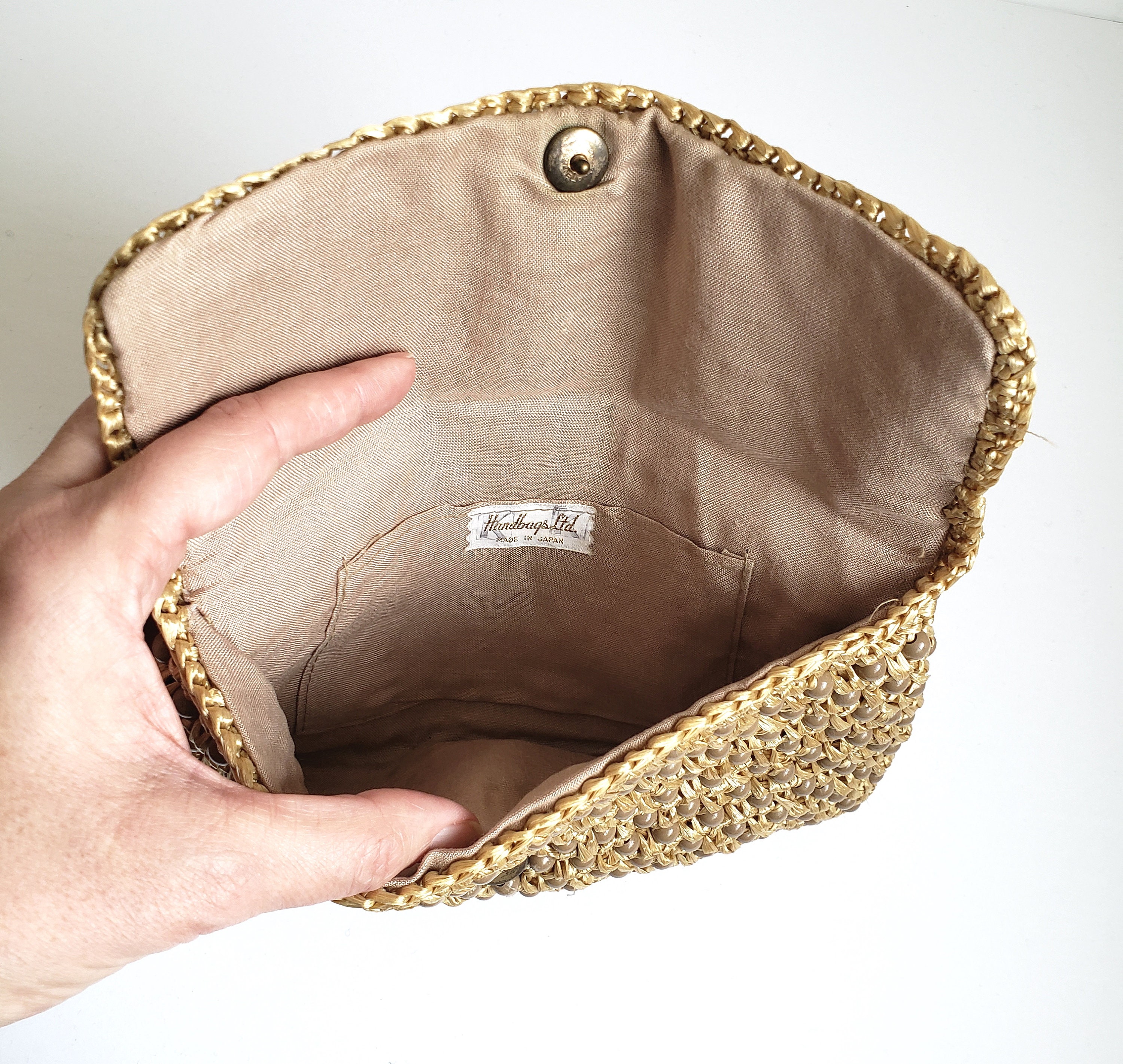 Rafia and Bead Woven Envelope Clutch Purse - Etsy