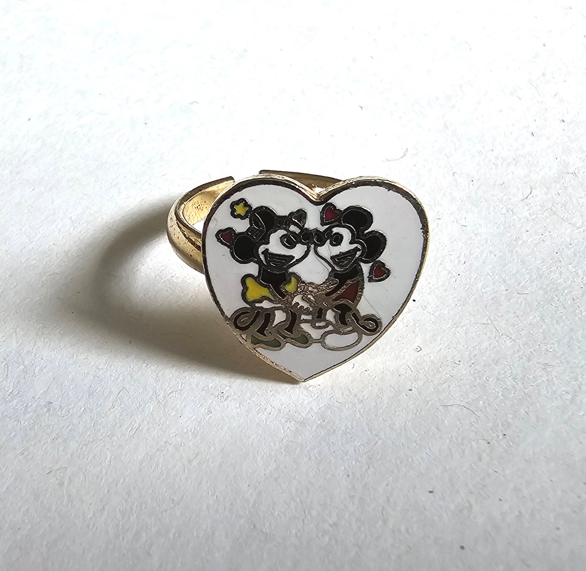 Disney Mickey and Minnie Mouse Love Heart Ring - Etsy