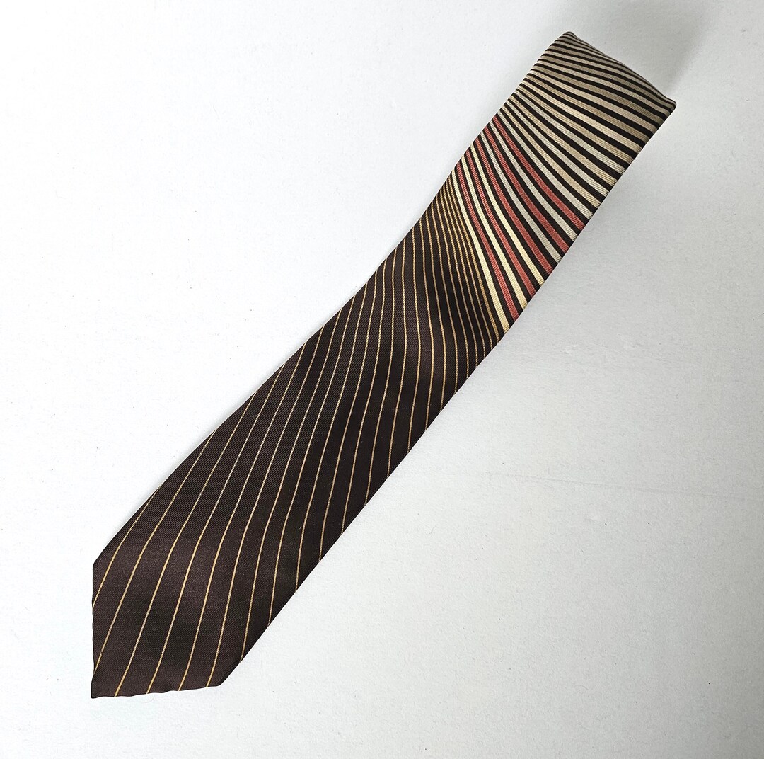 Simpsons Hunt Club Op Art Striped Necktie // Brown // Taupe // Orange ...