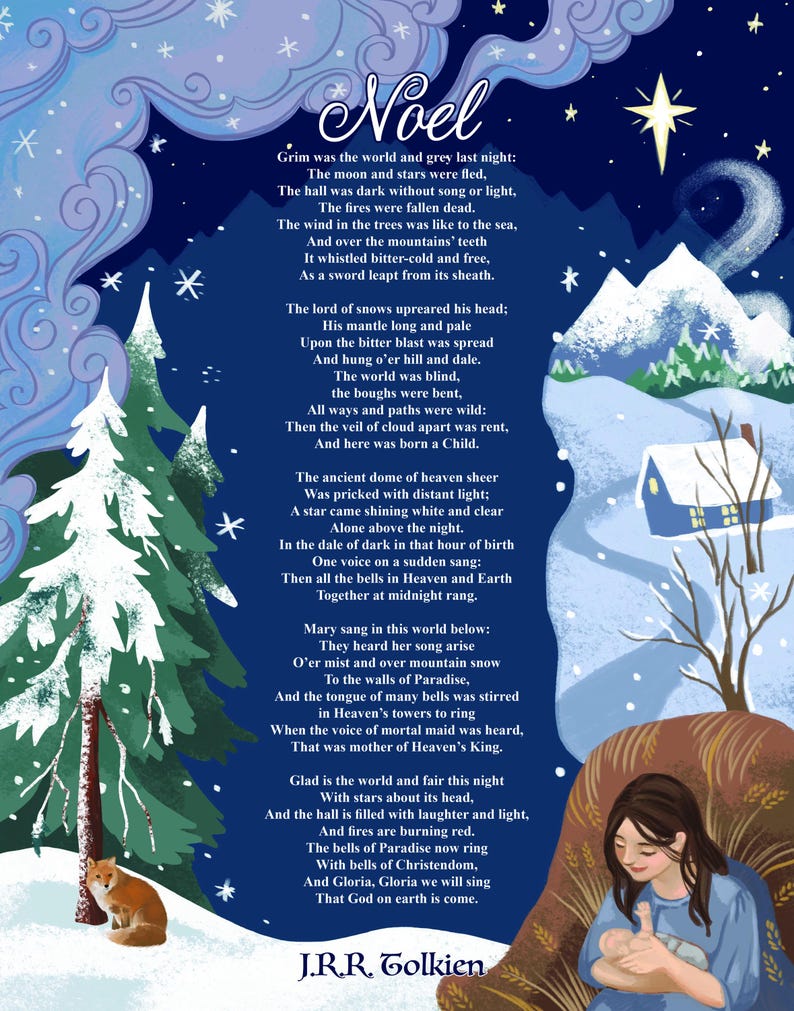 Noel Poem by JRR Tolkien - Digital Download - Etsy