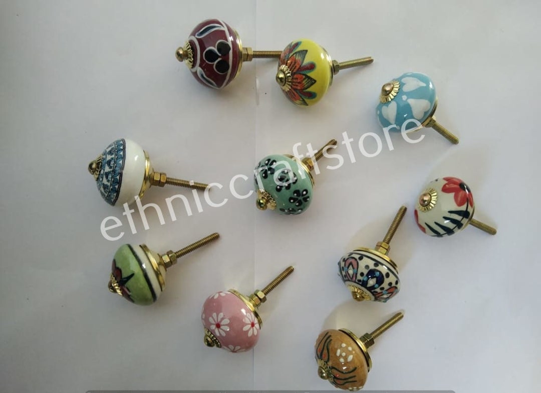 Ceramic Door Knobs Pulls Handle Cabinet Dresser Knobs Cupboard Hardware Knobs Pulls Decorative ...