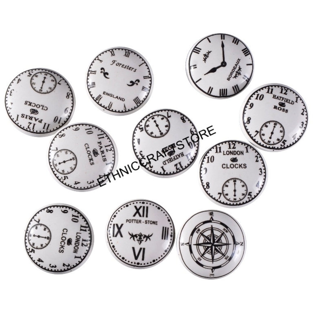 Hand Painted Time Design Ceramic Door Knobs Pulls Cabinet Knobs Dresser ...