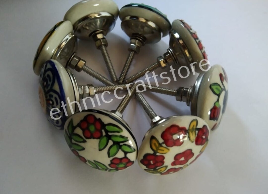 Ceramic Door Knobs Pulls Handle Hardware Knobs Cupboard Knobs Boho Hippie Knobs Art Knobs - Etsy UK