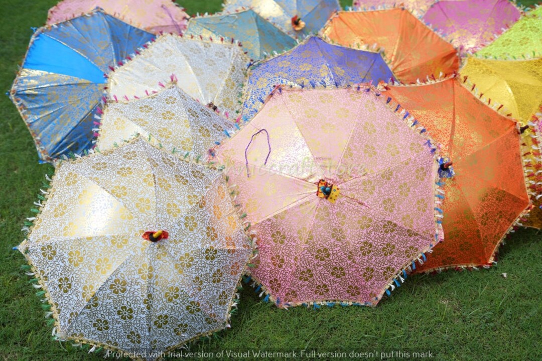 Wholesale Lot Wedding Sun Parasol Decorative Silk Umbrellas Boho Flower ...