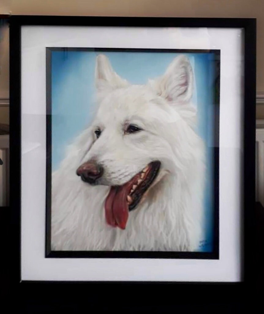 German Shepherd Original Hand-drawn Custom Pet Portrait, Alsatian ...