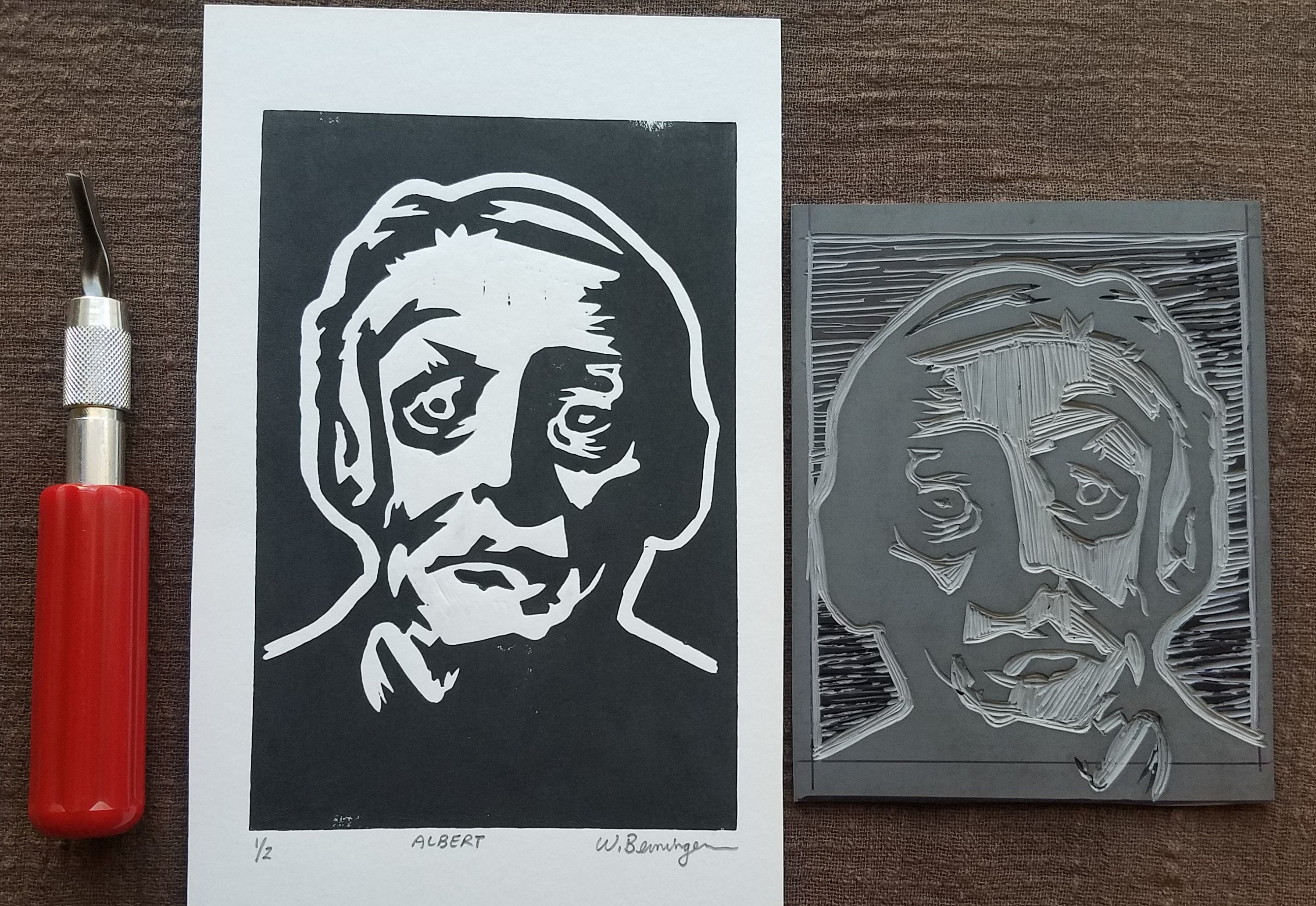 Albert Fish Portrait Lino Cut Print - Etsy