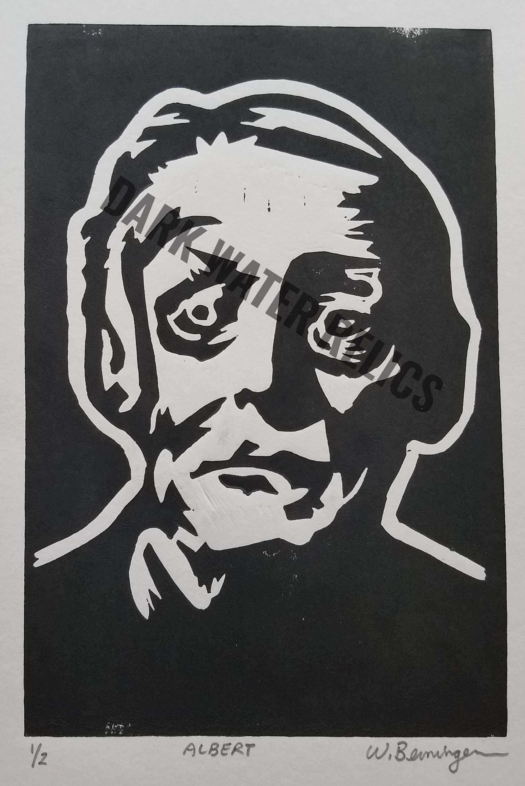 Albert Fish Portrait Lino Cut Print - Etsy