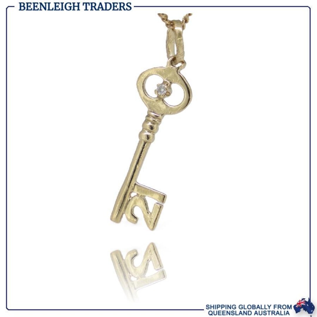 Yellow Gold Diamond Set 21st Birthday Charm or Pendant Guaranteed ...
